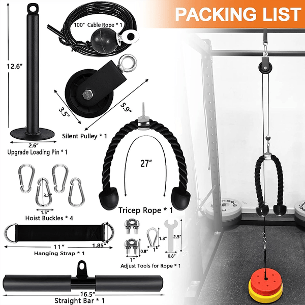 Home Wall Mounted Cable Machine - Weight Cable Pulley System Gym DIY ...