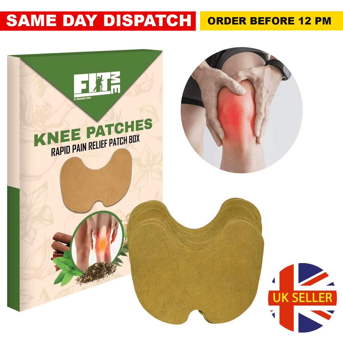 Home Knee Pain Relief Patch - FitMe 180 PCS Knee Pain Relief Patches ...