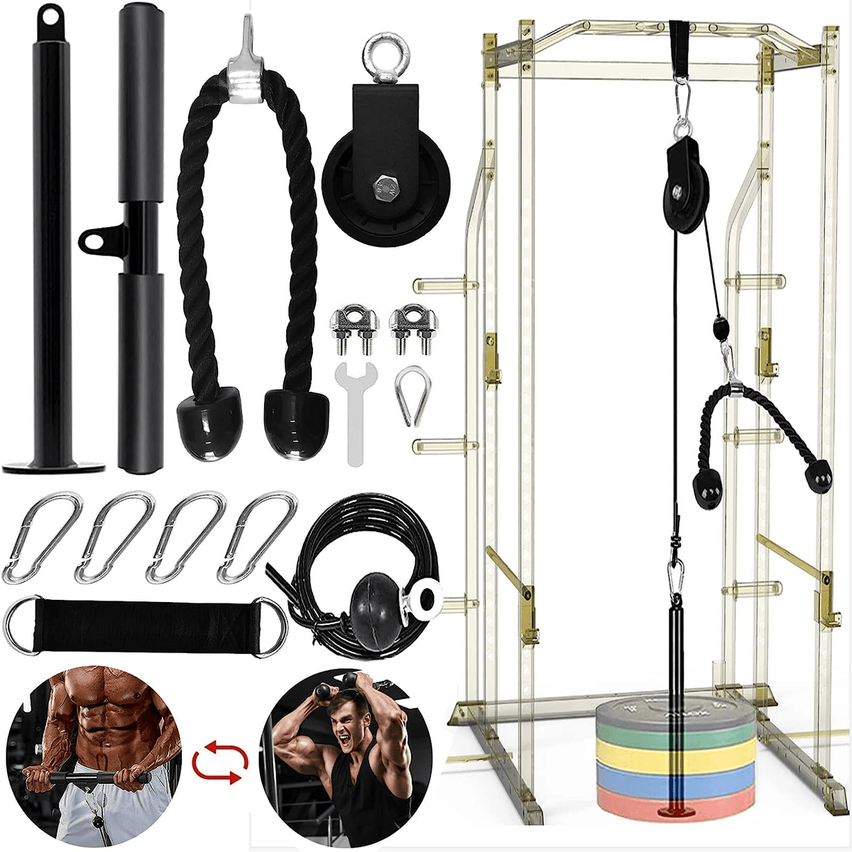 Wall Mounted Cable Machine - Weight Cable Pulley System Gym | Quality ...