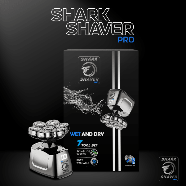 Shark Shaver Pro- Platinum Men's Electric Skull Shaver For Head & Face ...