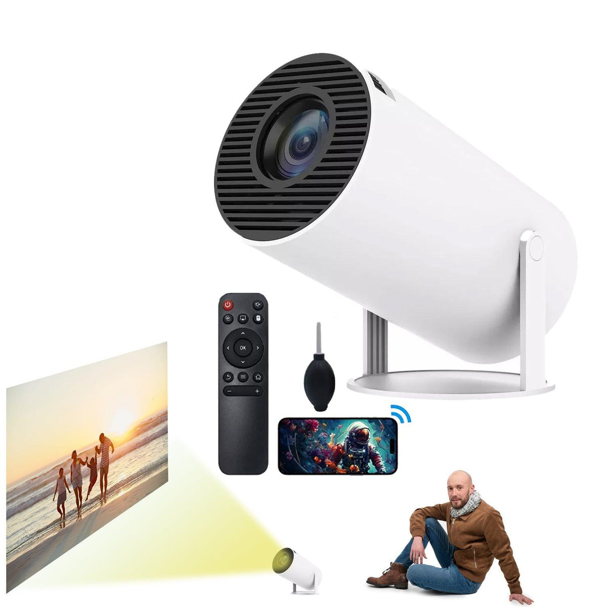 Smart Projectors 4k - 5G HD WiFi Bluetooth HDMI USB Android Theater ...