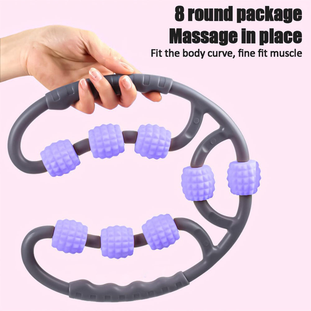 Hand Roller for Muscles - Yoga Massage Roller 8 Wheels Trigger Point ...
