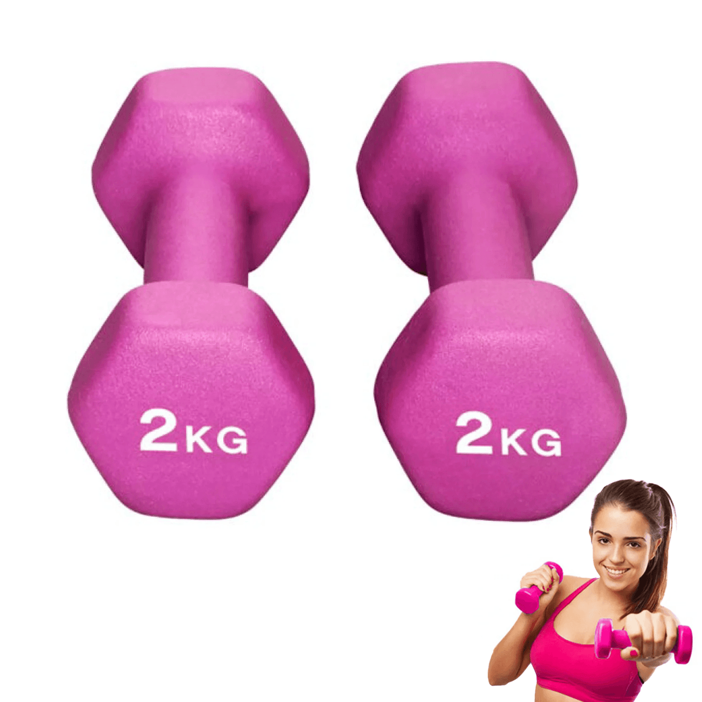 Neoprene Dumbbells Weight Set - 2x2kg Light Dumbbell Set | Maskura ...