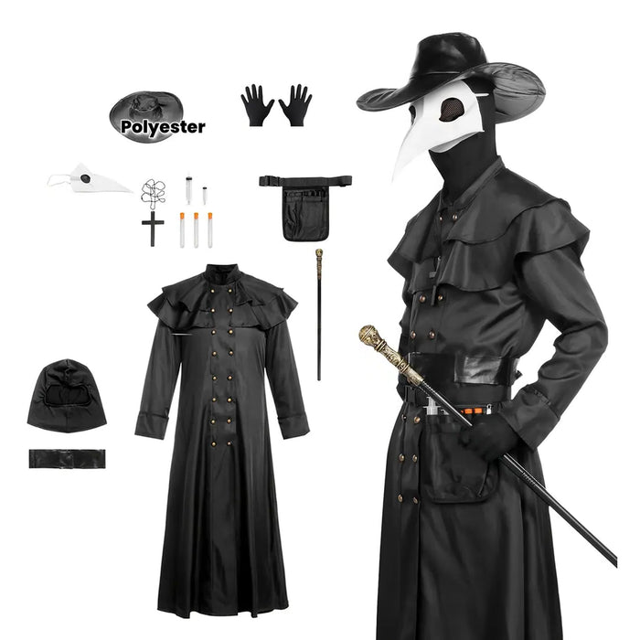 Home Plague Doctor Costume – Halloween Medieval Monk Priest Renaissance ...