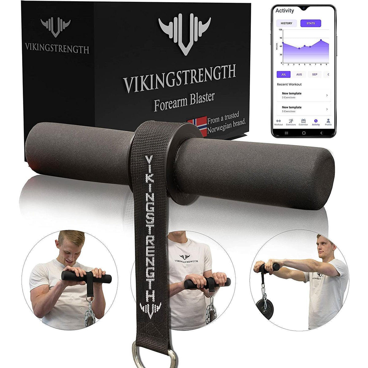 Wrist Roller Machine - Fat Thick Grips Wrist Roller Forearm Strength
